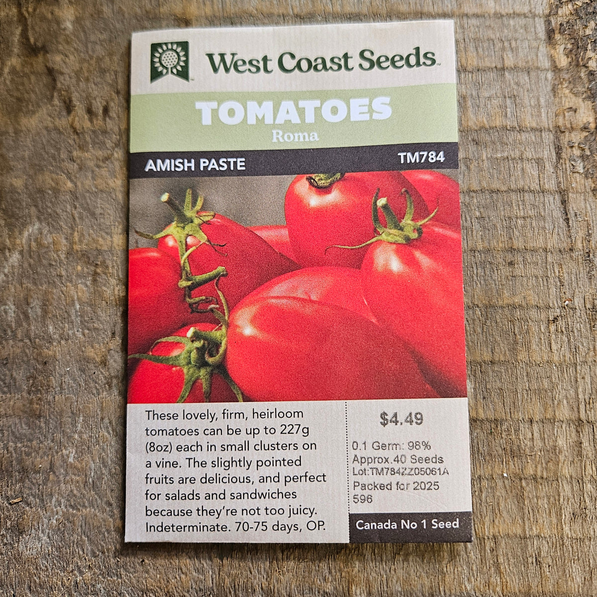 Roma Tomatoes 'Amish Paste' - West Coast Seeds – Carp Garden Centre ...