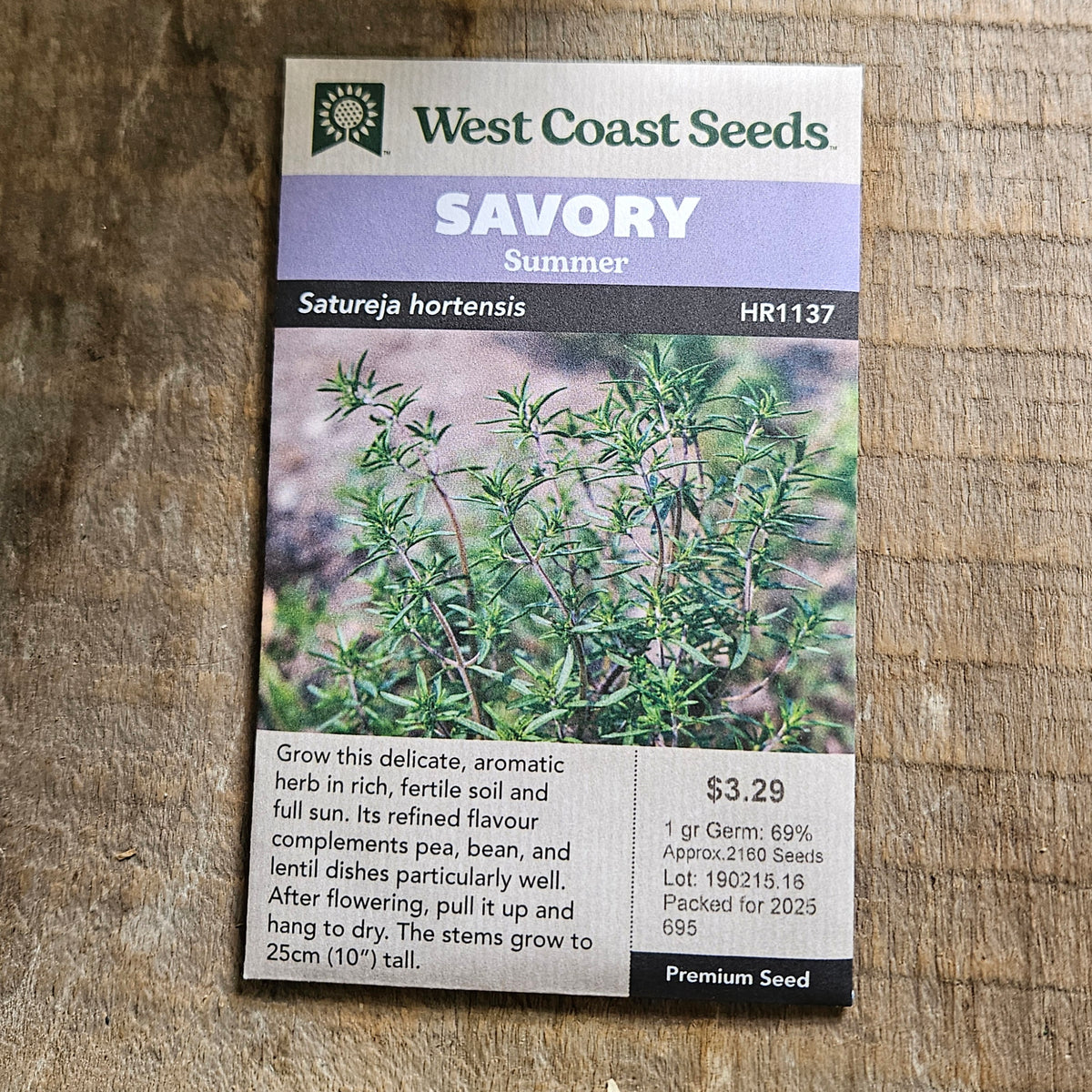 Summer Savory Seeds - West Coast Seeds – Carp Garden Centre - West Ottawa
