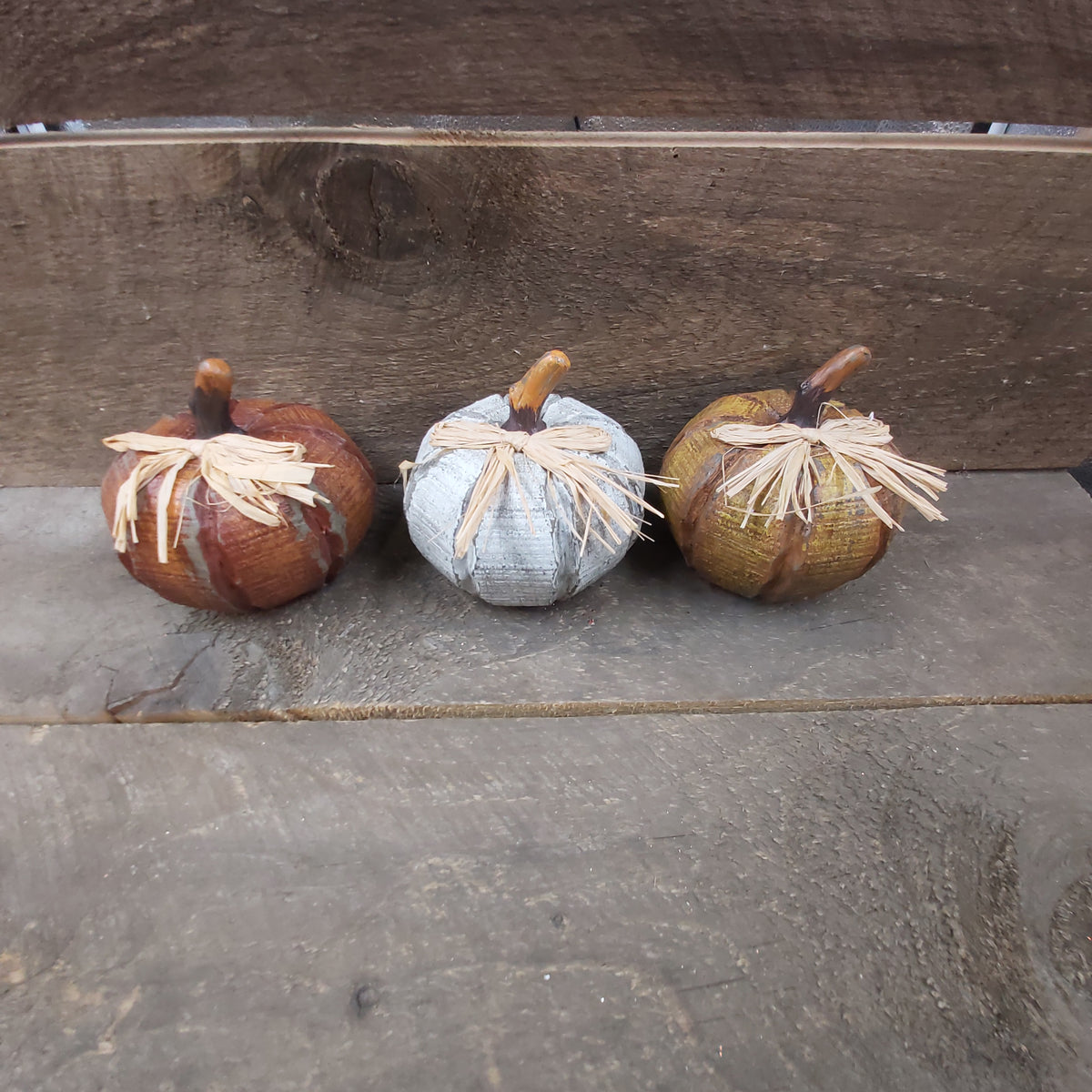 5.3" Pumpkin 'Resin with Raffia Bow 3 Assorted' – Carp Garden Centre ...